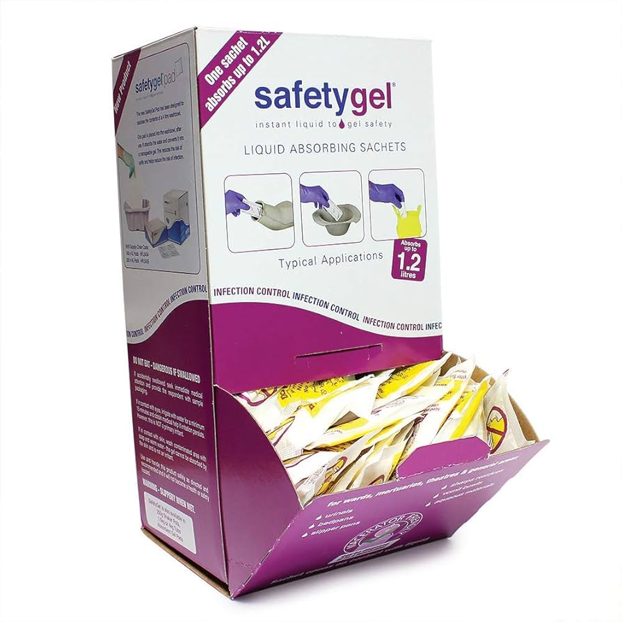 SafetyGel Super Absorbent Sachets – Box of 100 (7g) | Liquid Waste ...